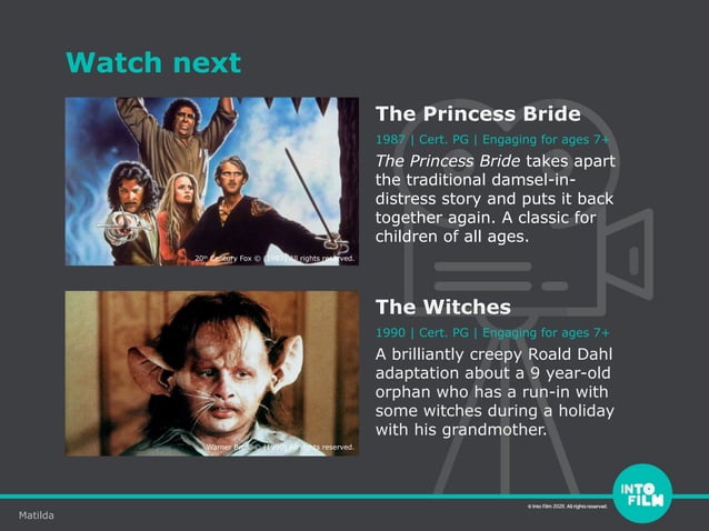 Matilda - Film guide. Activities and discussion for the classroom | PPTX