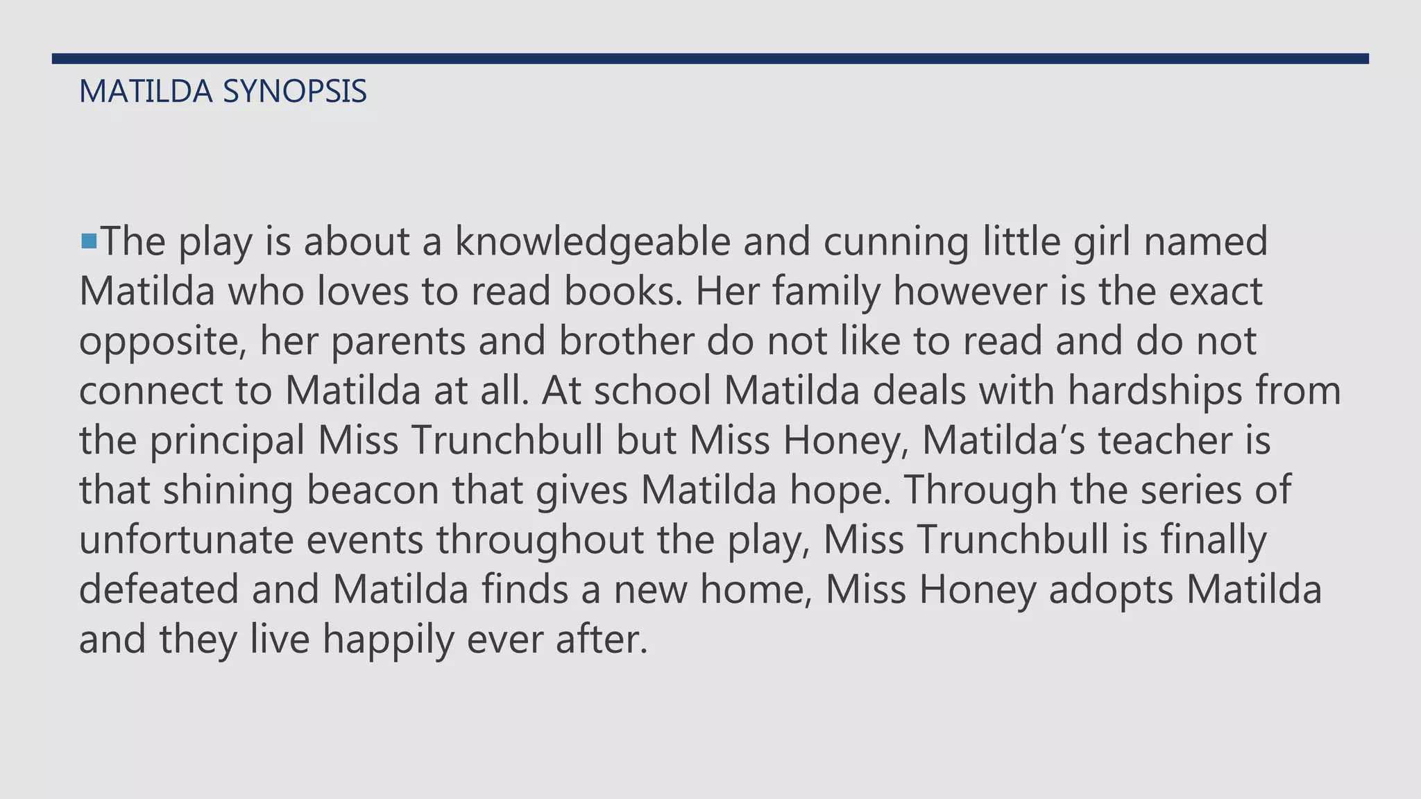 Matilda (3) | PPTX | Movies | Entertainment