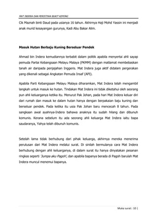 Mat indera dan peristiwa bukit kepong | PDF