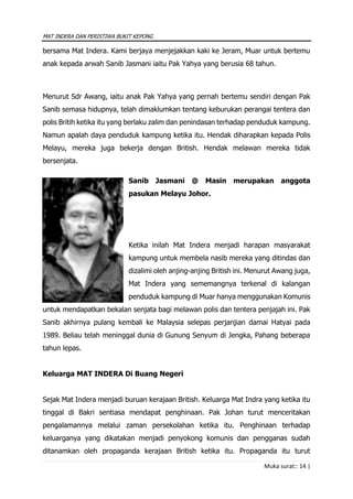 Mat indera dan peristiwa bukit kepong | PDF