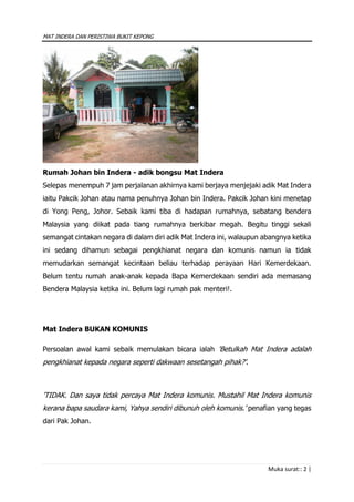 Mat indera dan peristiwa bukit kepong | PDF