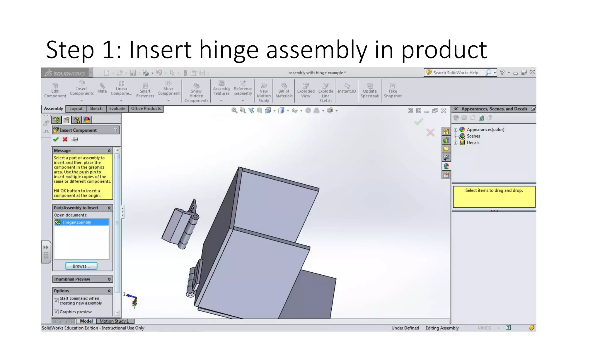 Mating a hinge assembly in solidworks | PPTX