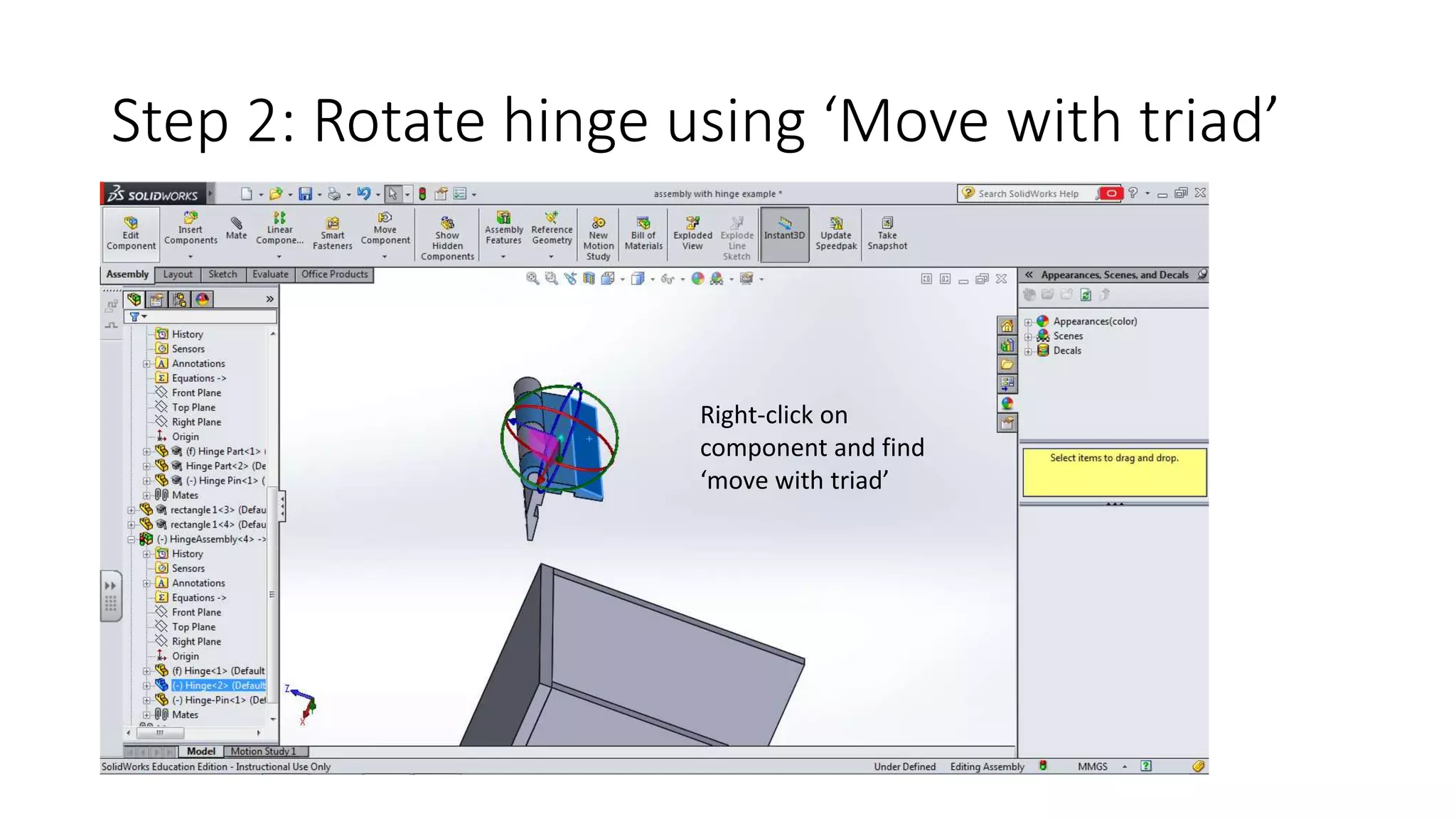 Mating a hinge assembly in solidworks | PPTX