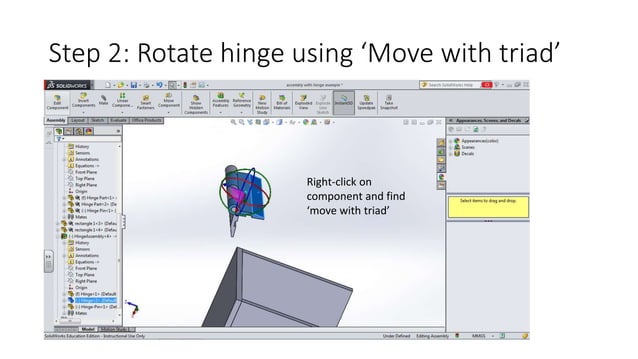 Mating a hinge assembly in solidworks | PPTX