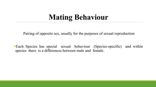 Mating and social behaviors of different species | PPTX | Reproductive ...