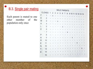 Mating designs in forest trees | PPTX