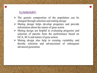 Mating designs in forest trees | PPTX