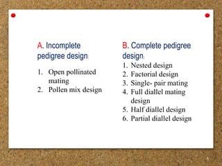 Mating designs in forest trees | PPTX