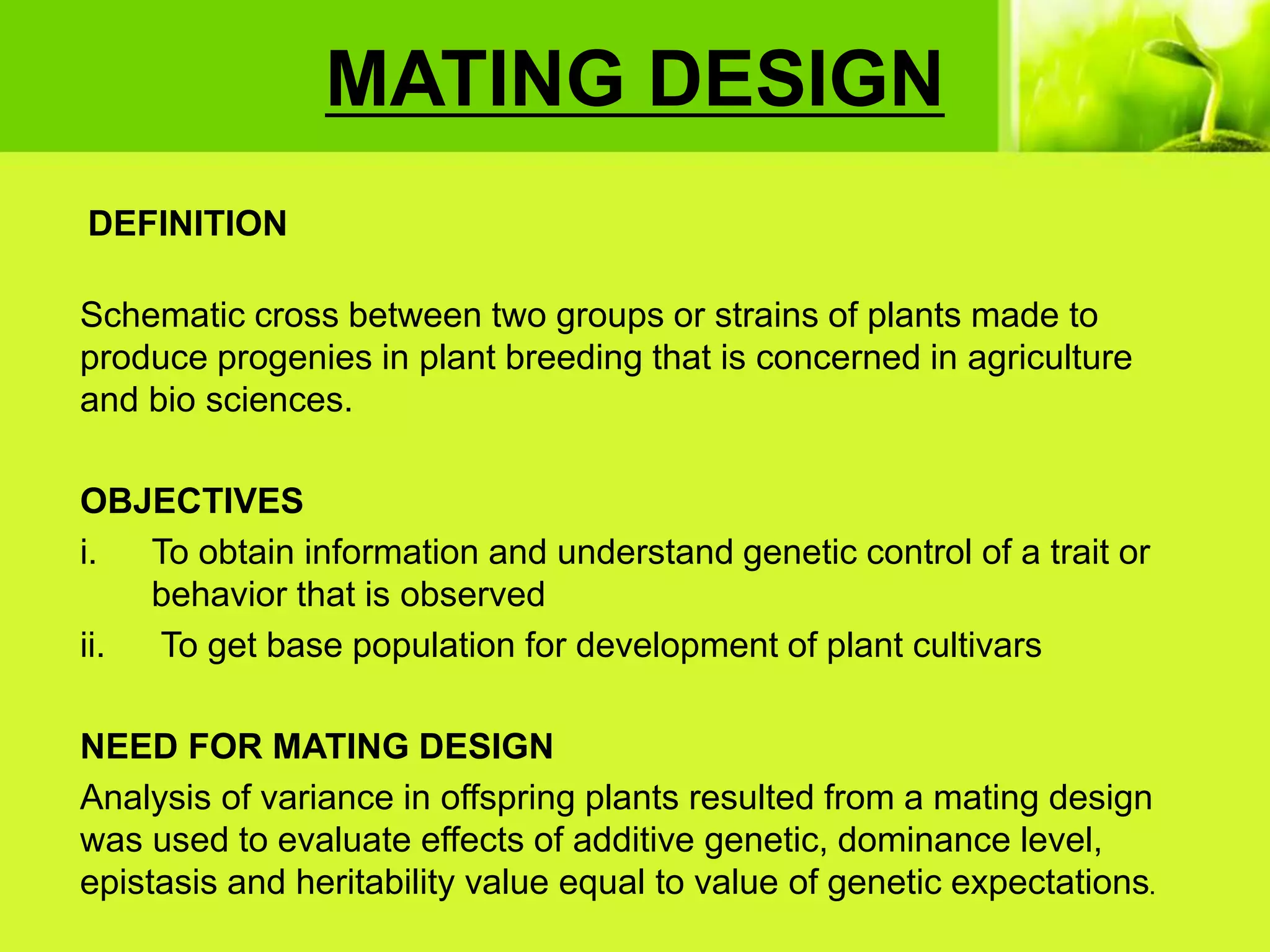Mating designs.. | PPTX