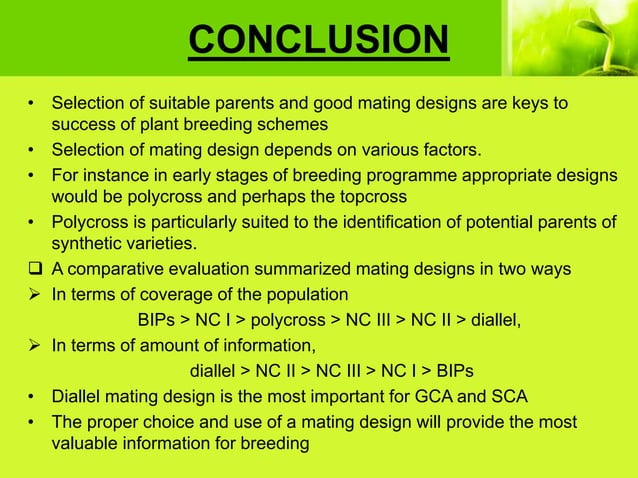 Mating designs.. | PPTX