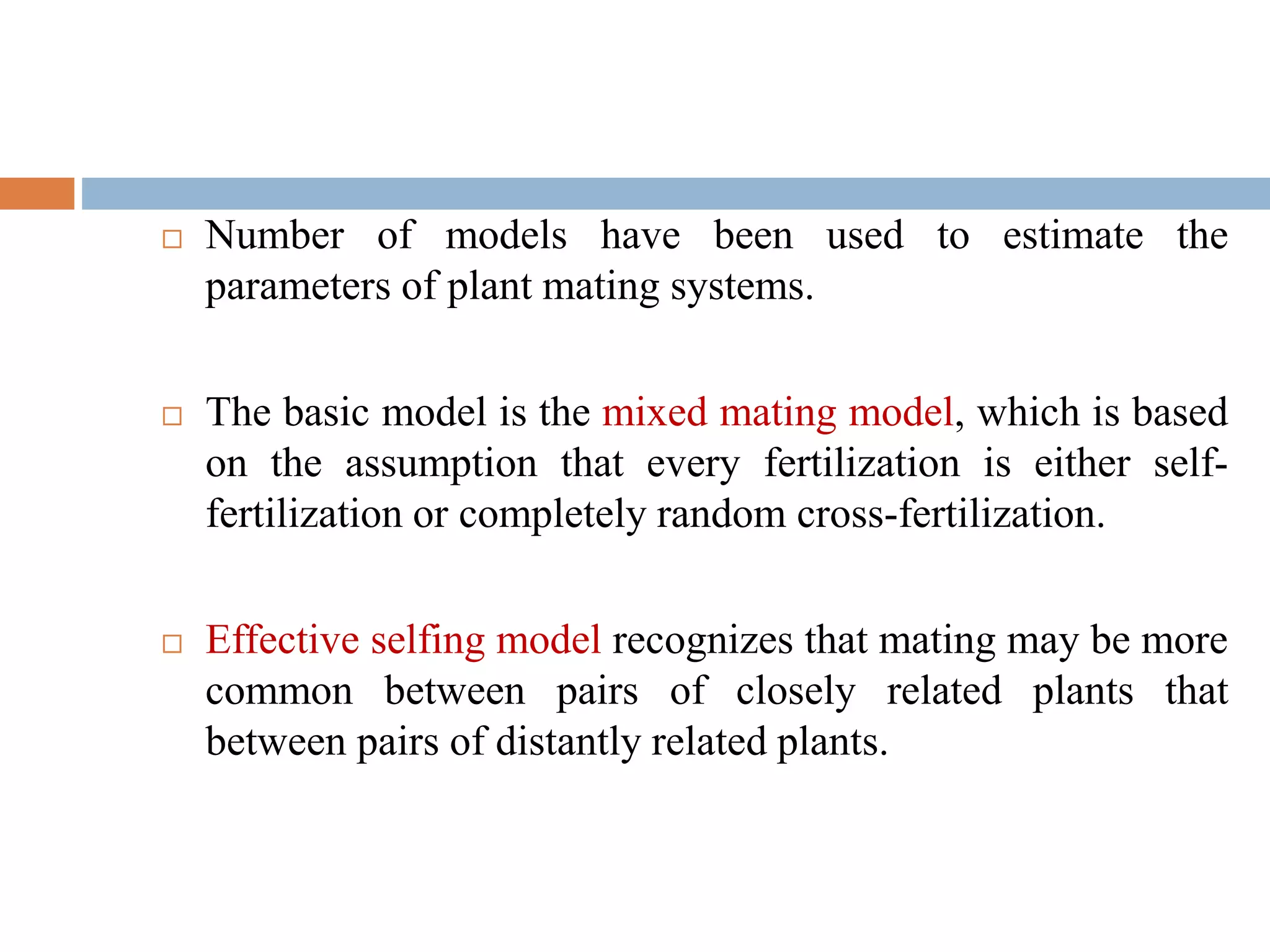 Mating system dynamics in trees | PPTX