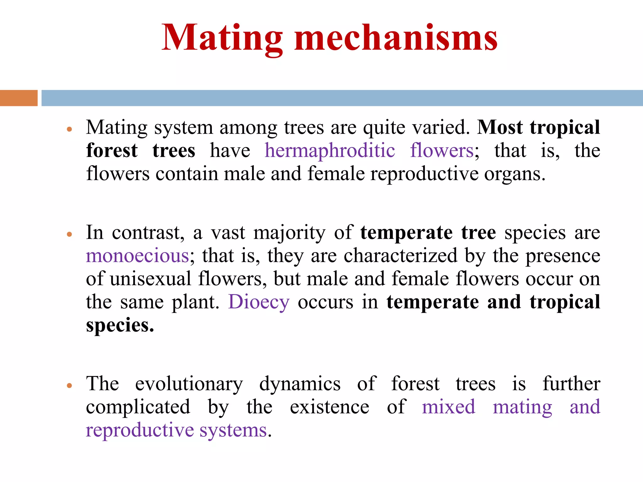 Mating system dynamics in trees | PPTX