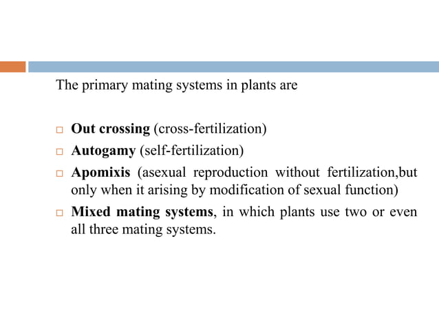 Mating system dynamics in trees | PPTX
