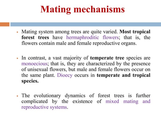 Mating system dynamics in trees | PPTX