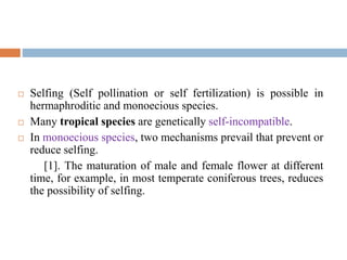 Mating system dynamics in trees | PPTX