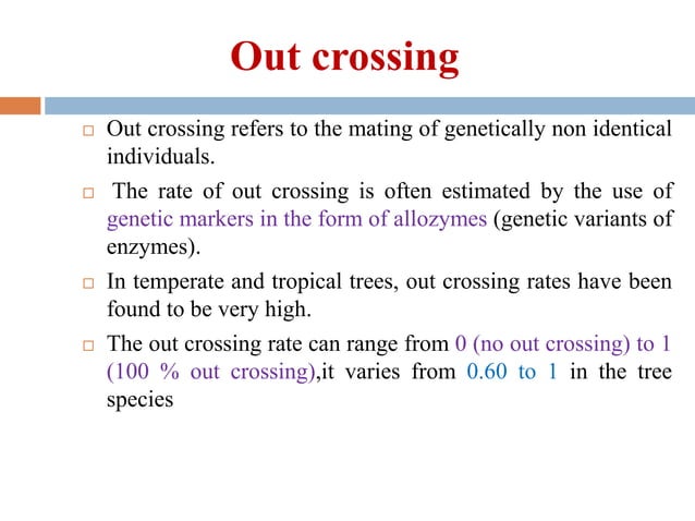 Mating system dynamics in trees | PPTX