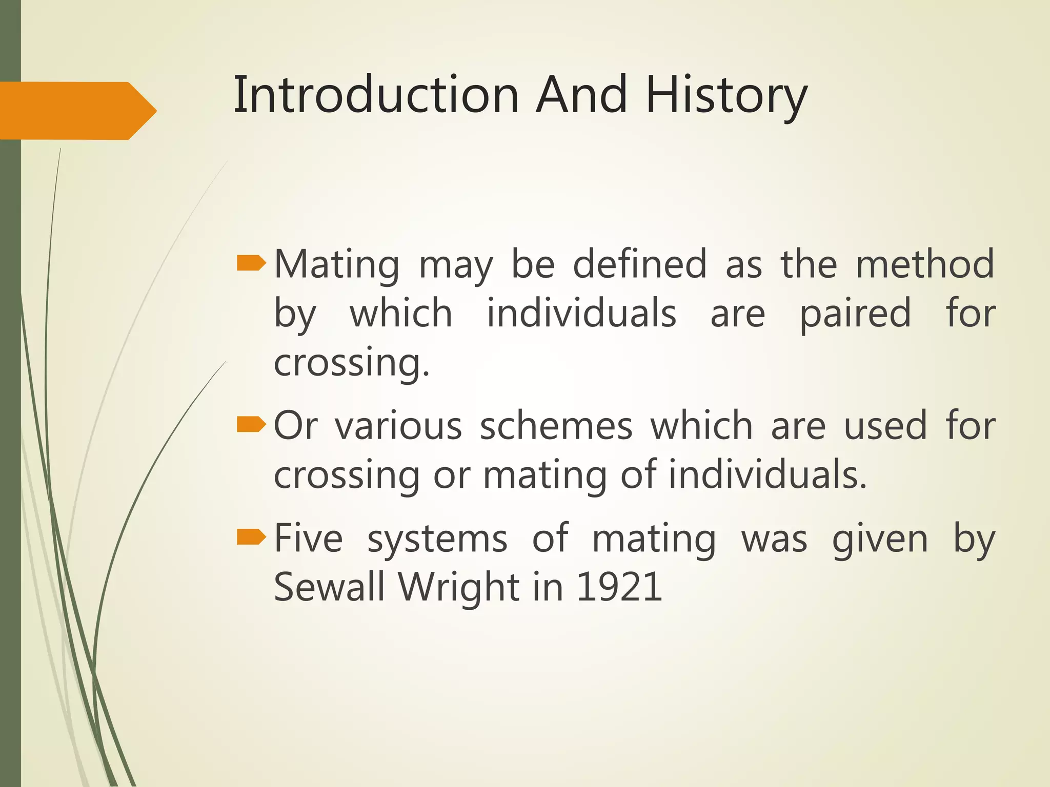 Mating systems (population genetics) | PPTX
