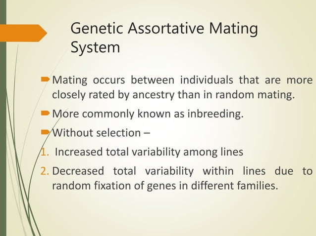 Mating systems (population genetics) | PPTX | Genetics | Science