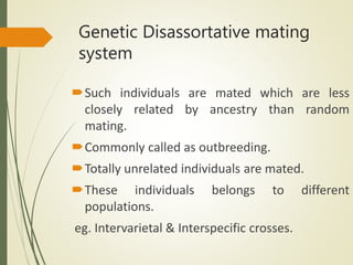 Mating systems (population genetics) | PPTX