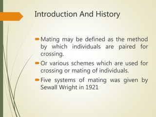 Mating systems (population genetics) | PPTX