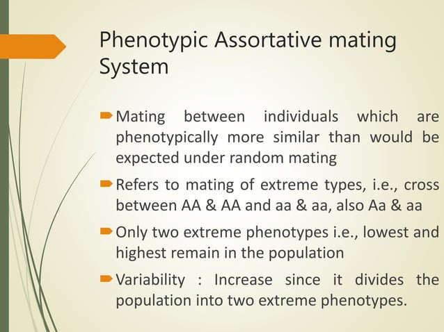 Mating systems (population genetics) | PPTX | Genetics | Science