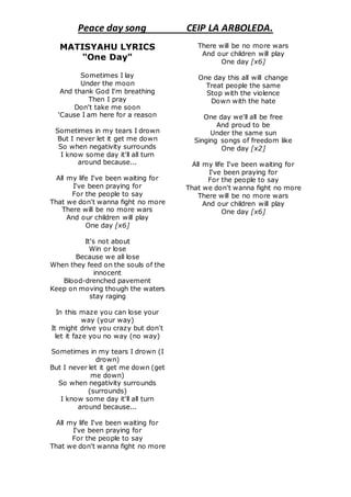 Matisyahu lyrics English | DOCX