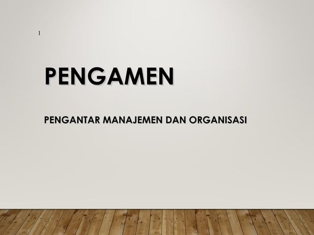 Mata Kuliah Pengantar Manajemen Semester 1 | PPT