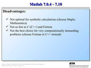 Matlab | PPT | Chemistry | Science