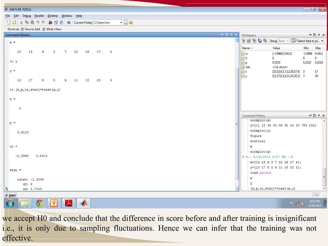parametric hypothesis testing using MATLAB | PPT