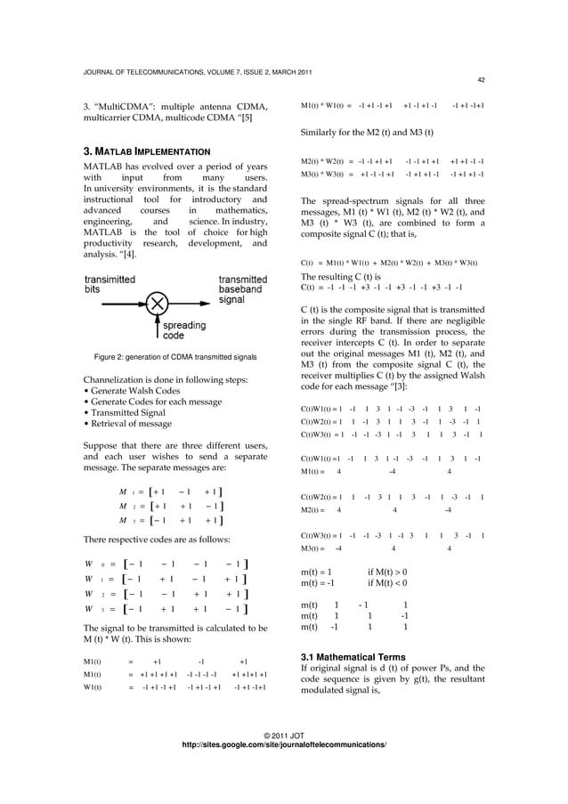 MATLAB Implementation of Multiuser Code Division Multiple Access | PDF