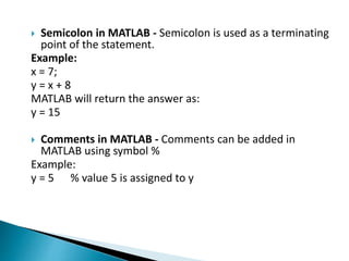 Matlab - Introduction and Basics | PPTX | Programming Languages | Computing