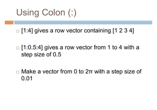 Basics of Matlab for students and faculty | PPT