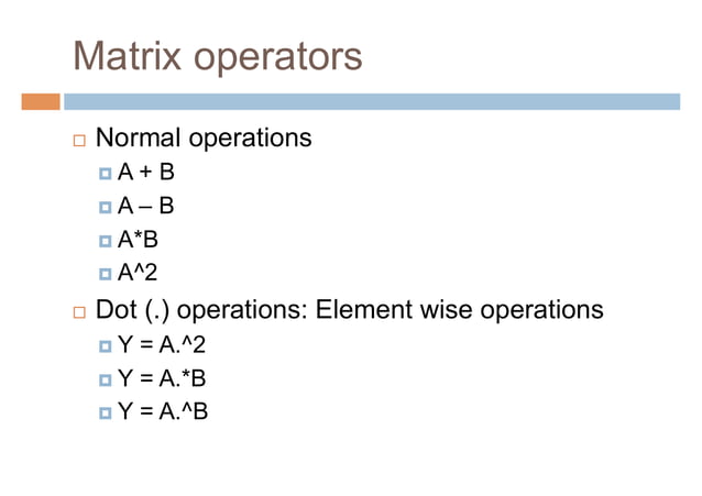 Basics of Matlab for students and faculty | PPT