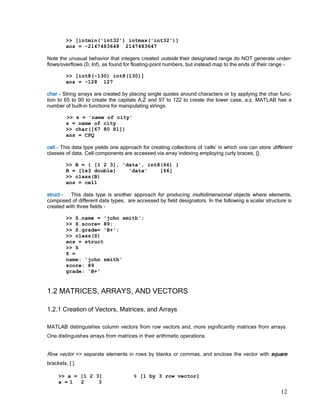 MATLAB BASICS | DOCX | Programming Languages | Computing