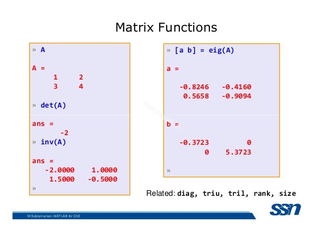 Matlab For Chemical Engineering