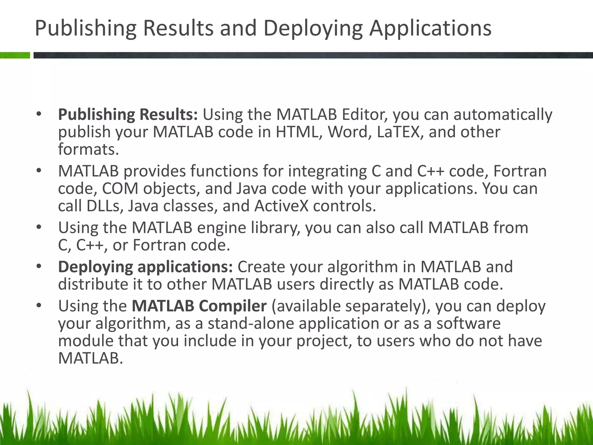 Matlab Introduction Pptx Programming Languages Computing