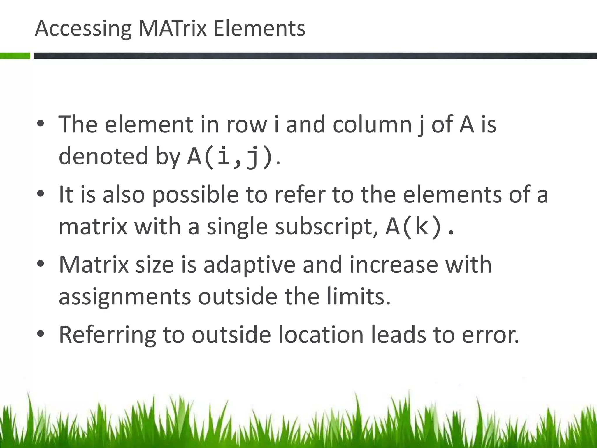 Matlab Introduction | PPTX | Programming Languages | Computing