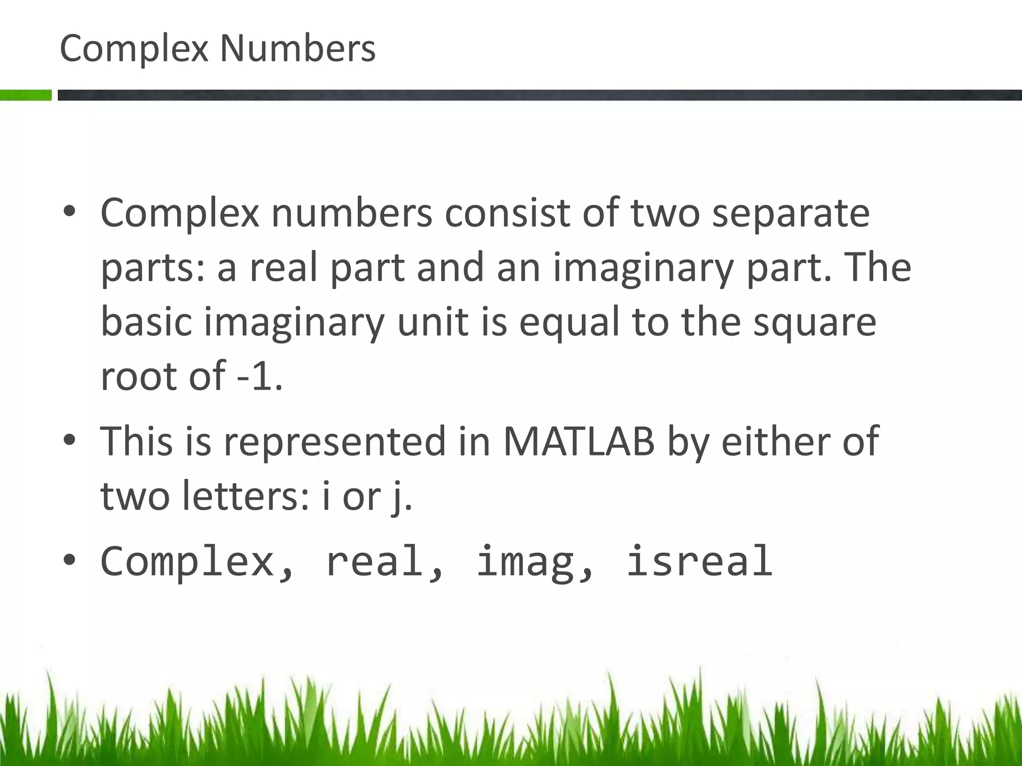 Matlab Introduction Pptx Programming Languages Computing