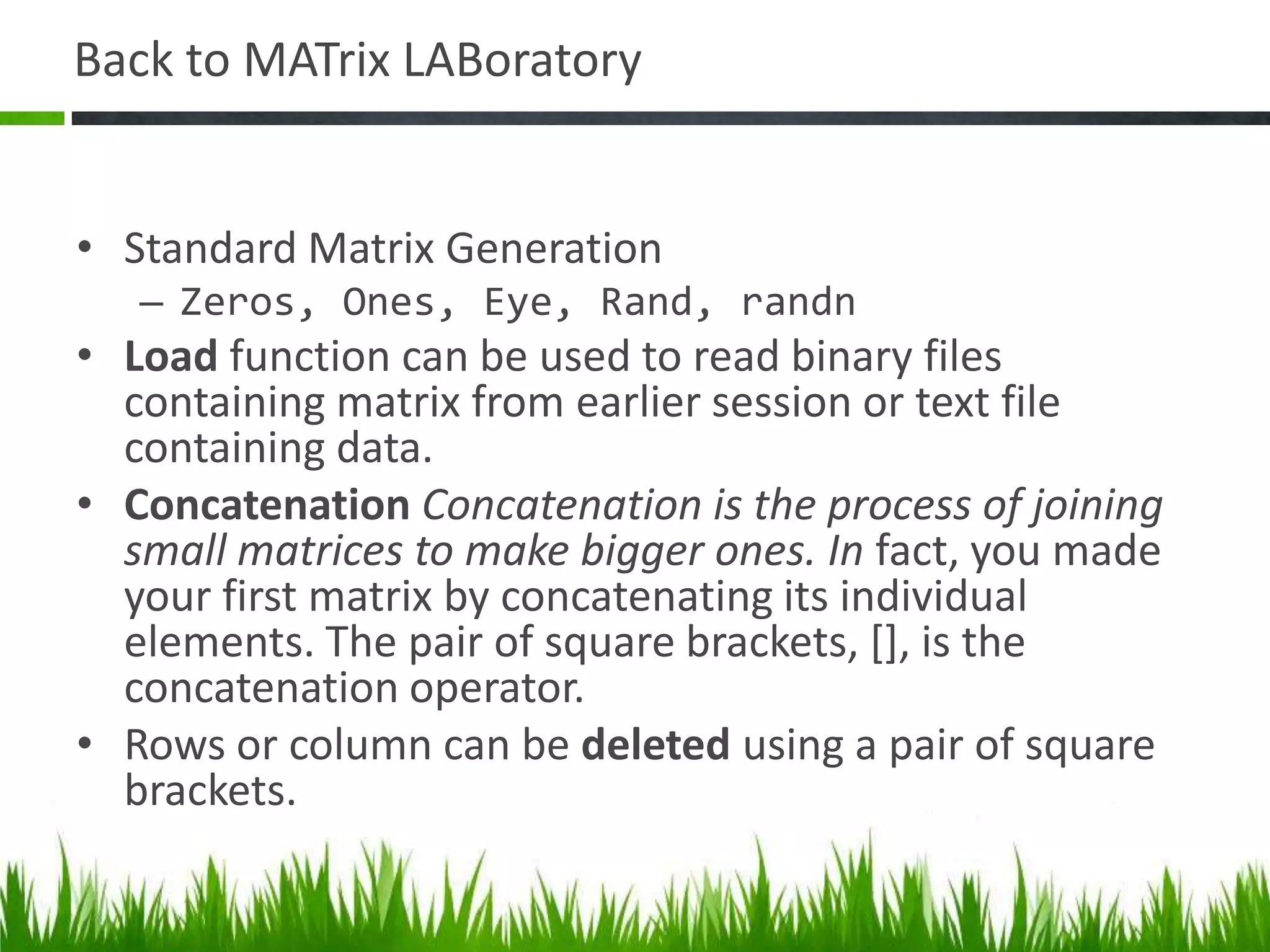Matlab Introduction Pptx Programming Languages Computing