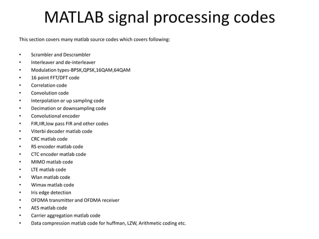 Matlab source codes section | Download MATLAB source code freerce-codes | PPT