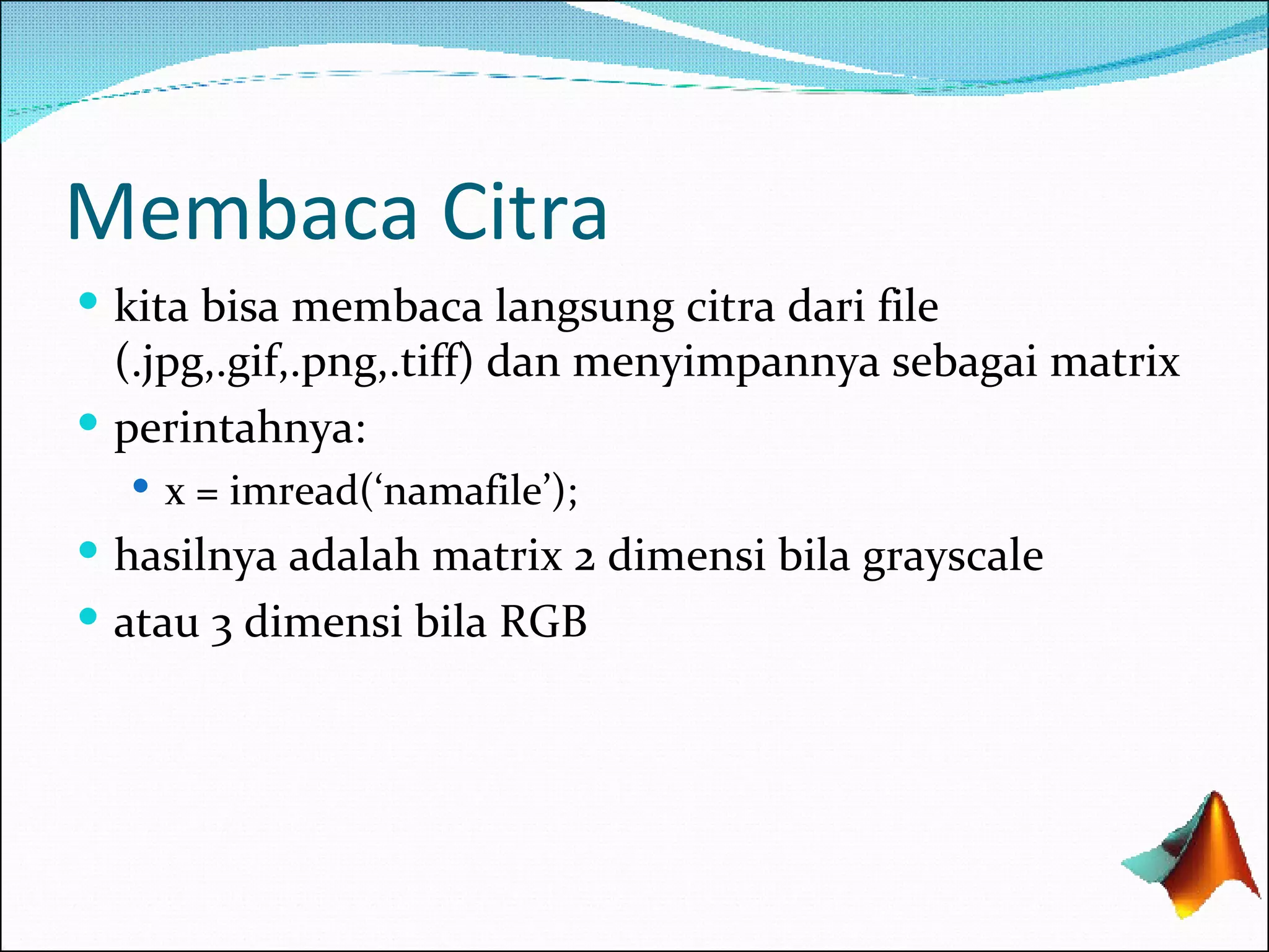 Matlab Untuk Pengolahan Citra | PPS