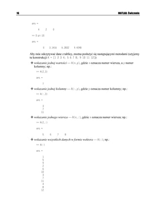 MATLAB. Ćwiczenia | PDF