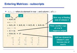Matlab1 | PPT | Programming Languages | Computing
