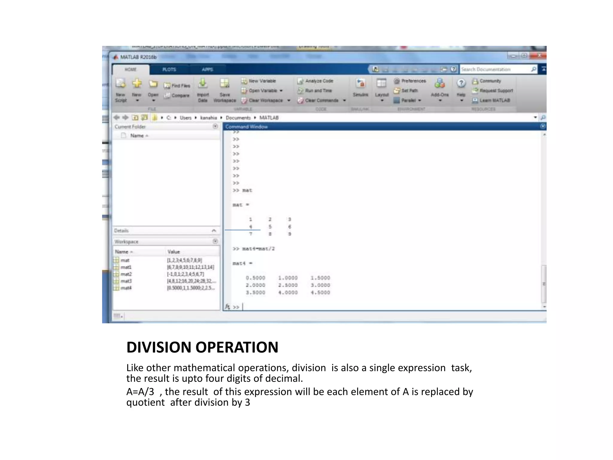 Matlab 1operations Onmatrix Pptx Physics Science