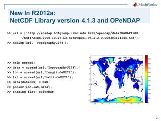 MATLAB, netCDF, and OPeNDAP | PPTX