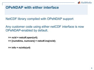 MATLAB, netCDF, and OPeNDAP | PPTX