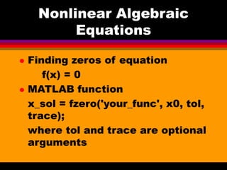 matlab lecture 4 solving mathematical problems.ppt