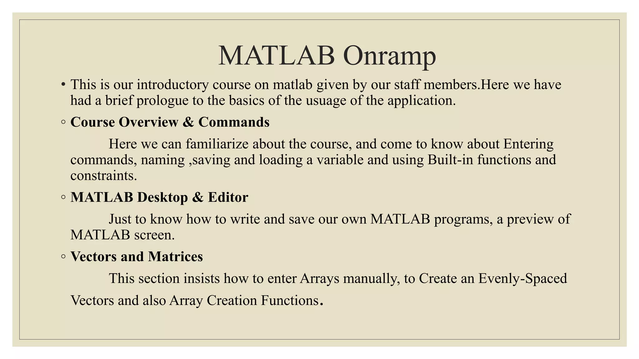 Matlab and artificial intelligence | PPT