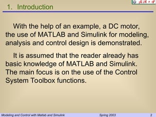 Matlab And Simulink For Modeling And Control.ppt | Physics | Science