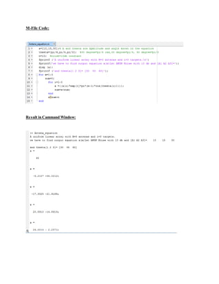 Antenna Equation for uniform Linear Array | DOCX